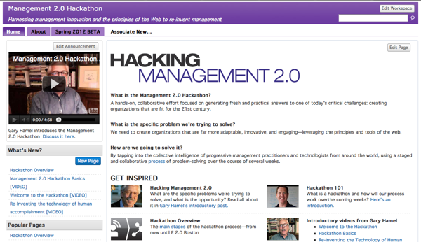 The Management 2.0 Hackathon | Management Innovation eXchange The Management 2.0 Hackathon | Management Innovation eXchange
